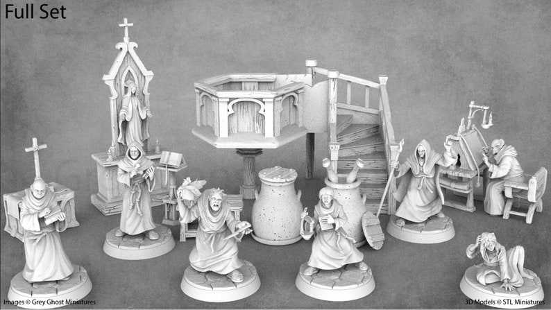 Resin Abbey Monks Miniatures: Monastery Terrain, 28mm/32mm Scale - Etsy