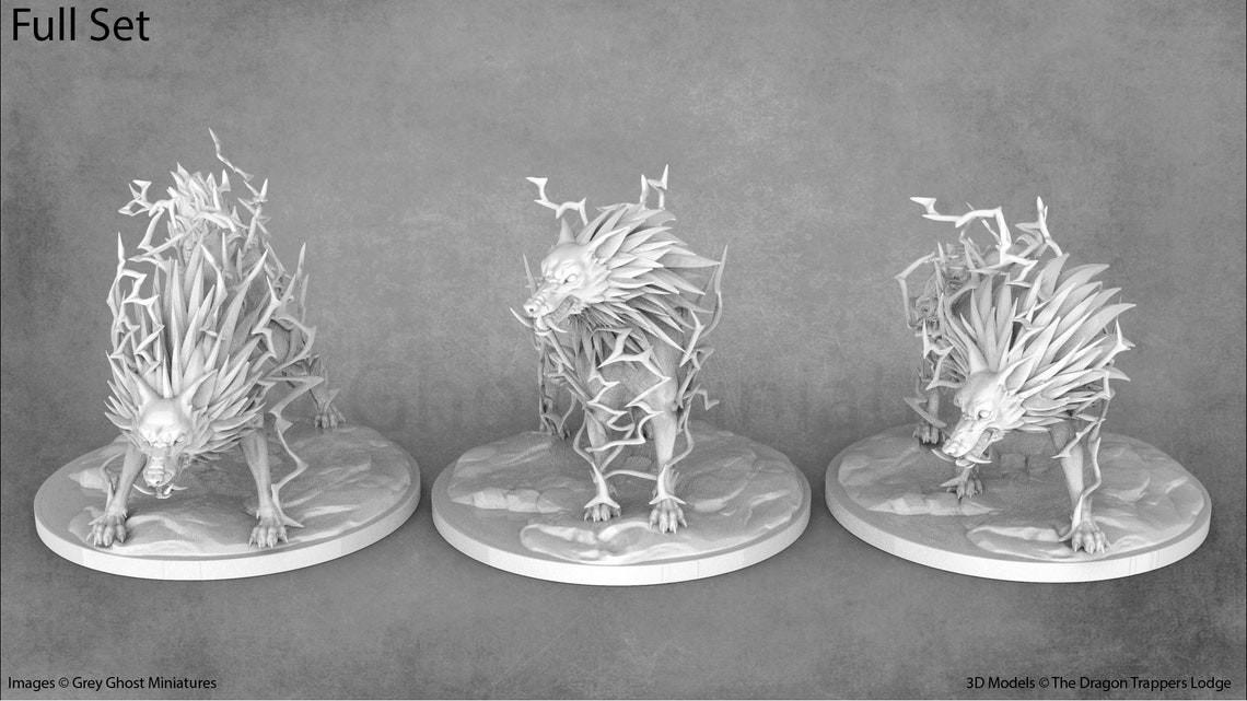 Raiju Thunder Beast Miniatures Lightning Wolves Mythical - Etsy