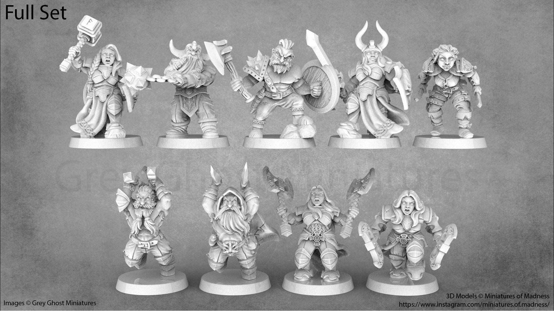 Set of Dwarven Miniatures Dwarven Warriors Dwarven - Etsy