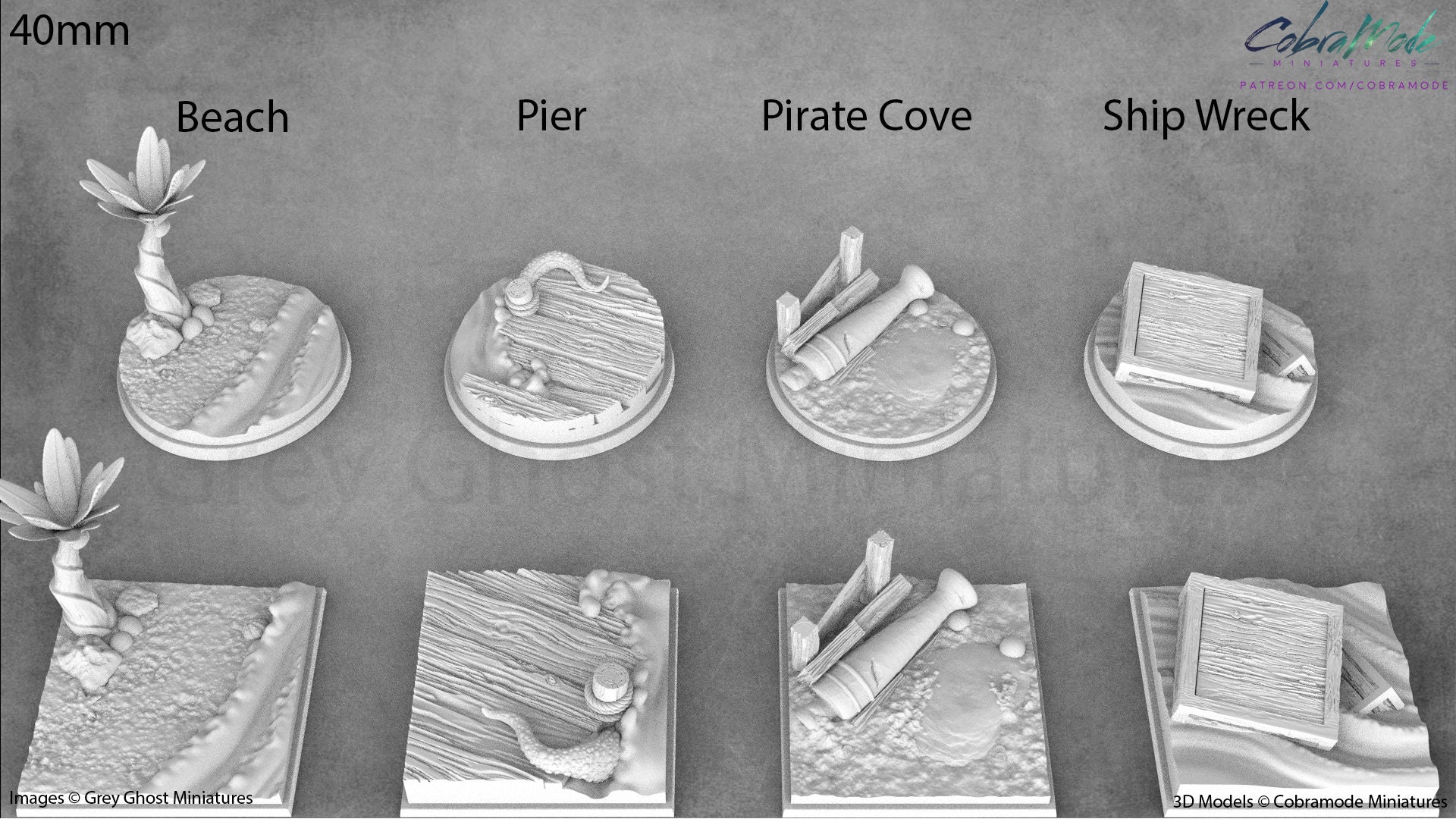 Pirate & Beach Themed Miniature Bases Beach Pier Pirate - Etsy