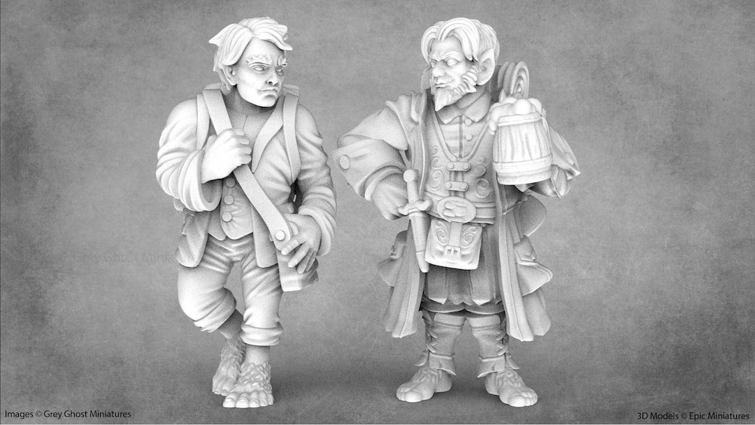 Resin Halfling Miniatures | Fantasy Hobbit Figures, Epic Miniatures - Etsy