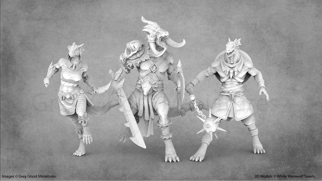Fantasy Lizardfolk Miniatures | White Werewolf Tavern - Etsy