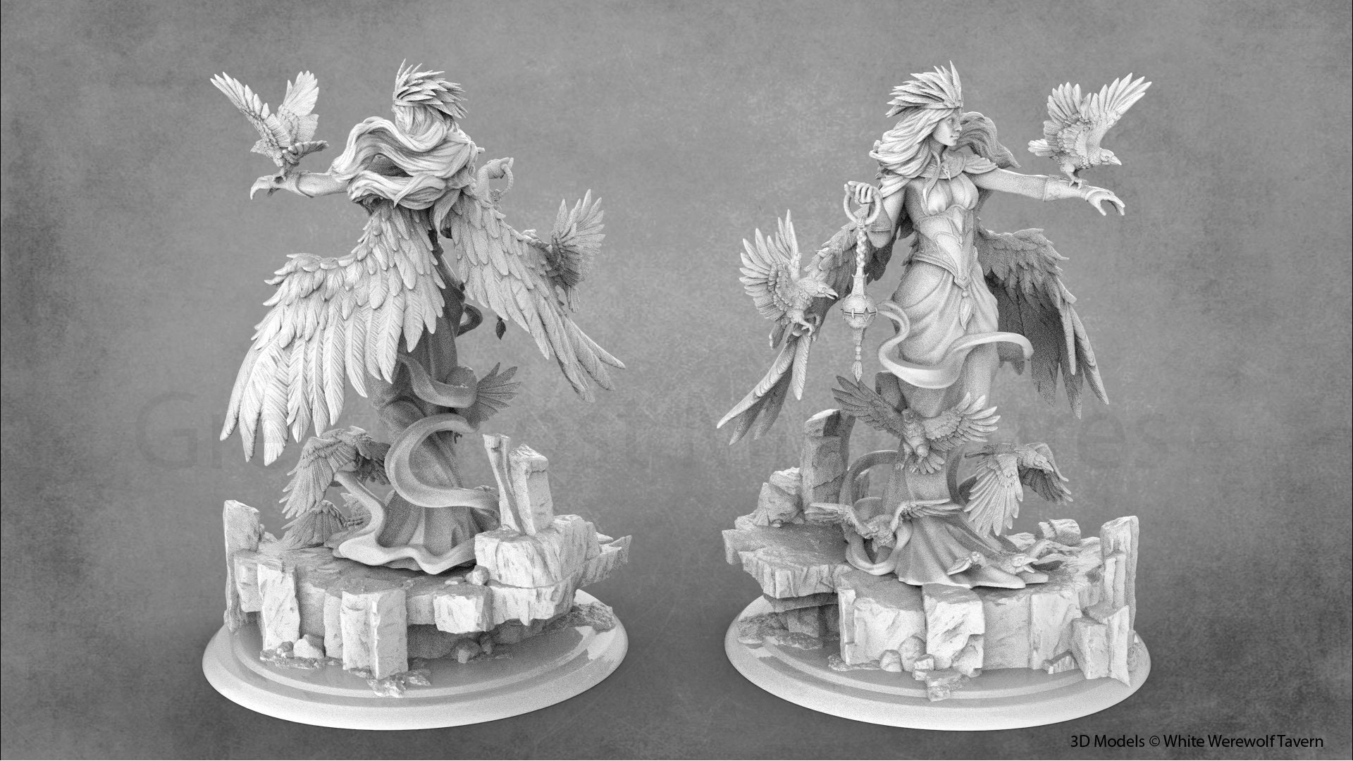 Maletta Mother of Crows Druid Diorama White Werewolf | Etsy