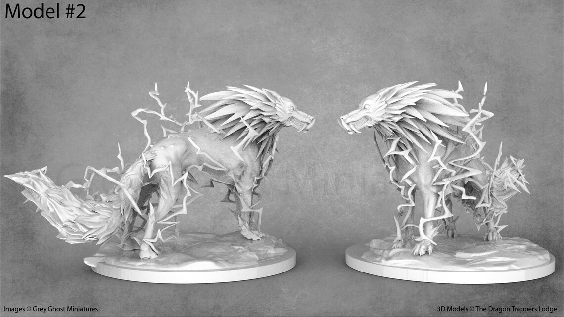 Raiju, Thunder Beast Miniatures | Lightning Wolves | Mythical Wolves ...