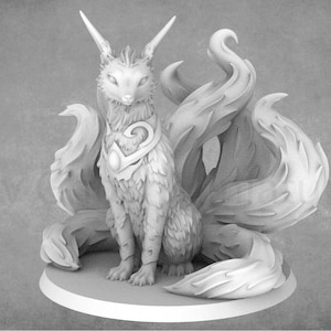 Kitsune Miniature | Multi-tailed Fox | 32mm Miniature | RN Estudio - Etsy