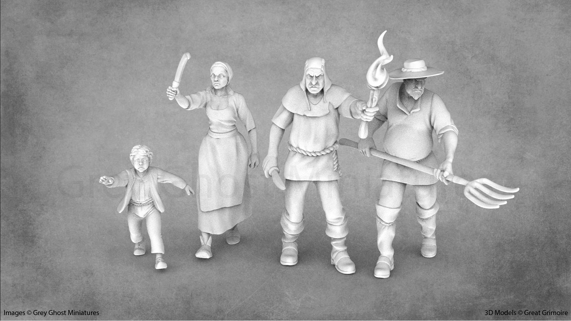 Set of Medieval Villagers 28mm Townsfolk 32mm Townsfolk - Etsy Canada