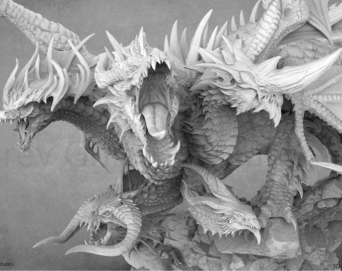 Dragon Queen Tiamat Epic Miniatures 5 Headed Dragon Winged Gargantuan Etsy Canada
