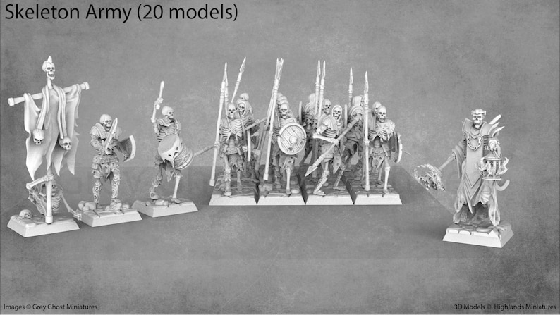 Resin Skeleton Army Miniatures: 32mm Undead Infantry - Etsy