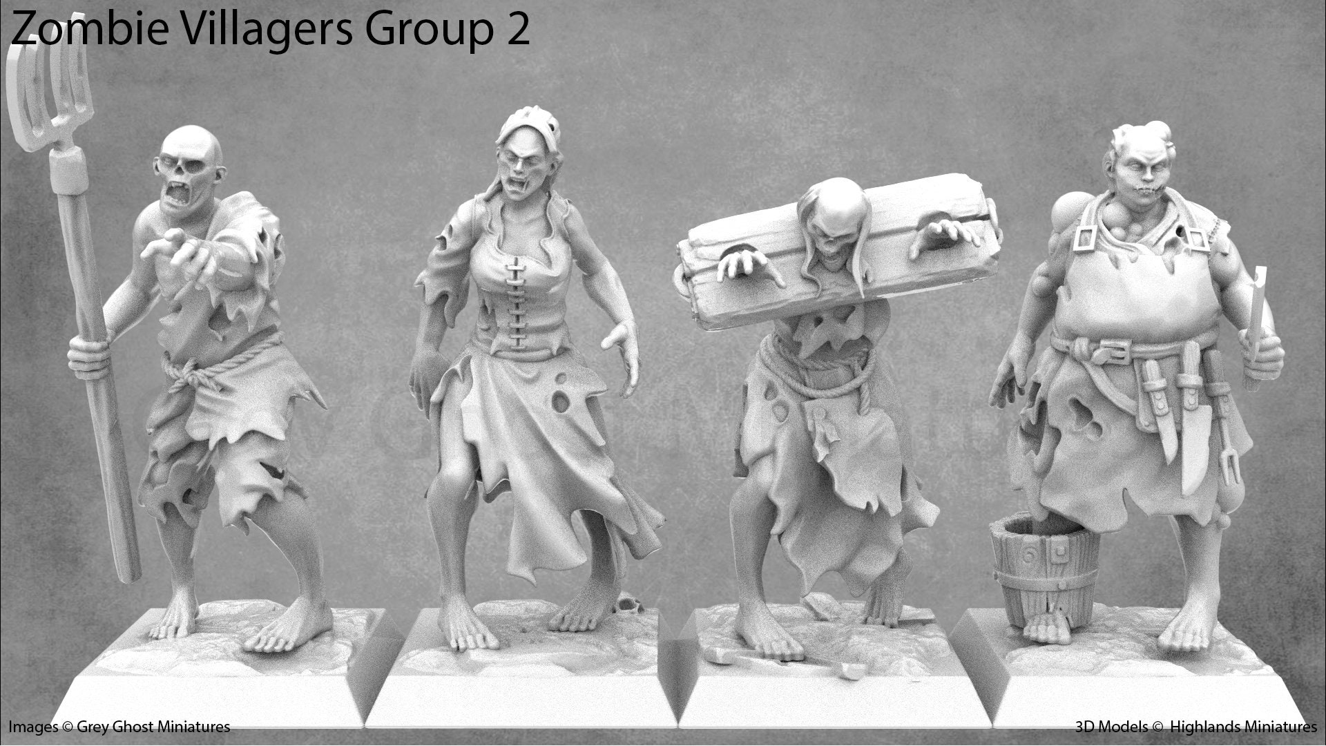 Zombie Swarm Miniatures: Undead Army Command Group - Highlands ...