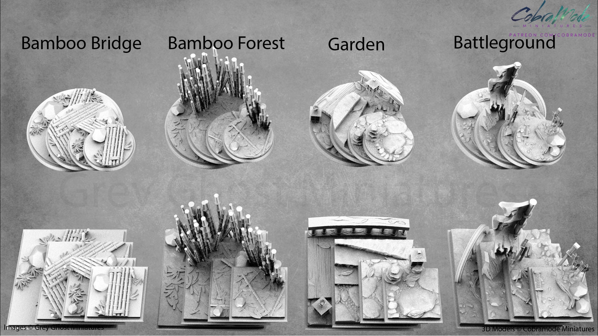 Great Set of Bases for Your Miniatures Bamboo Forest - Etsy UK