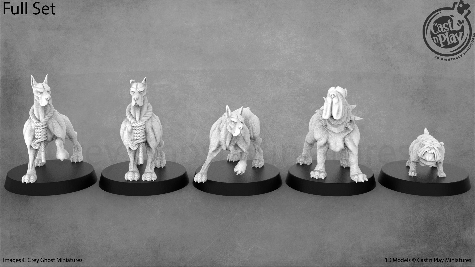 Set of Dog Miniatures Cast N Play | Etsy