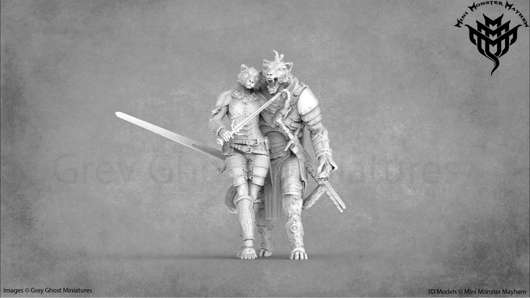 Tabaxi Miniatures: Panther Cat People, Mini Monster Mayhem - Etsy