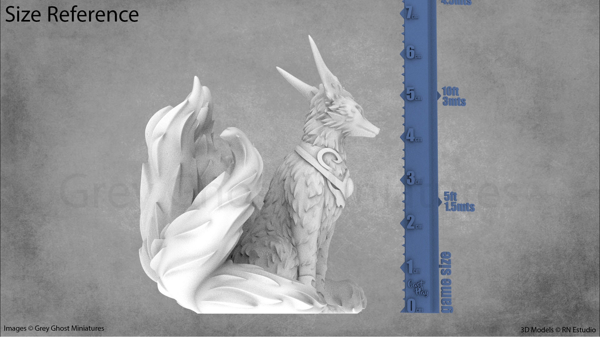 Kitsune Miniature Multi-tailed Fox 32mm Miniature RN - Etsy