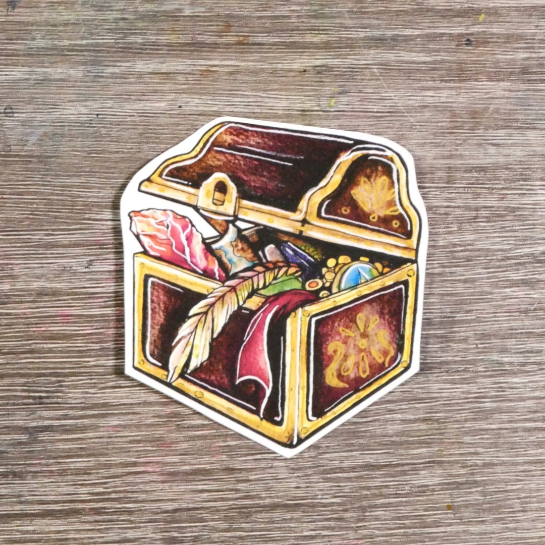 Treasure Chest Sticker - Etsy UK