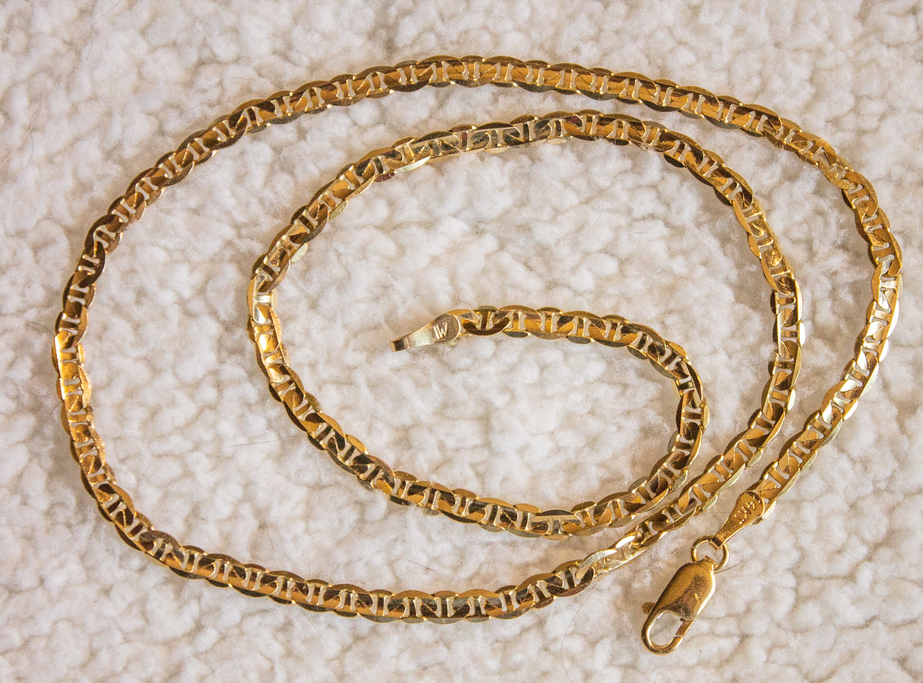 Vintage NEW 14k Yellow Gold Mariner Gucci Link Chain Necklace 17 - Etsy
