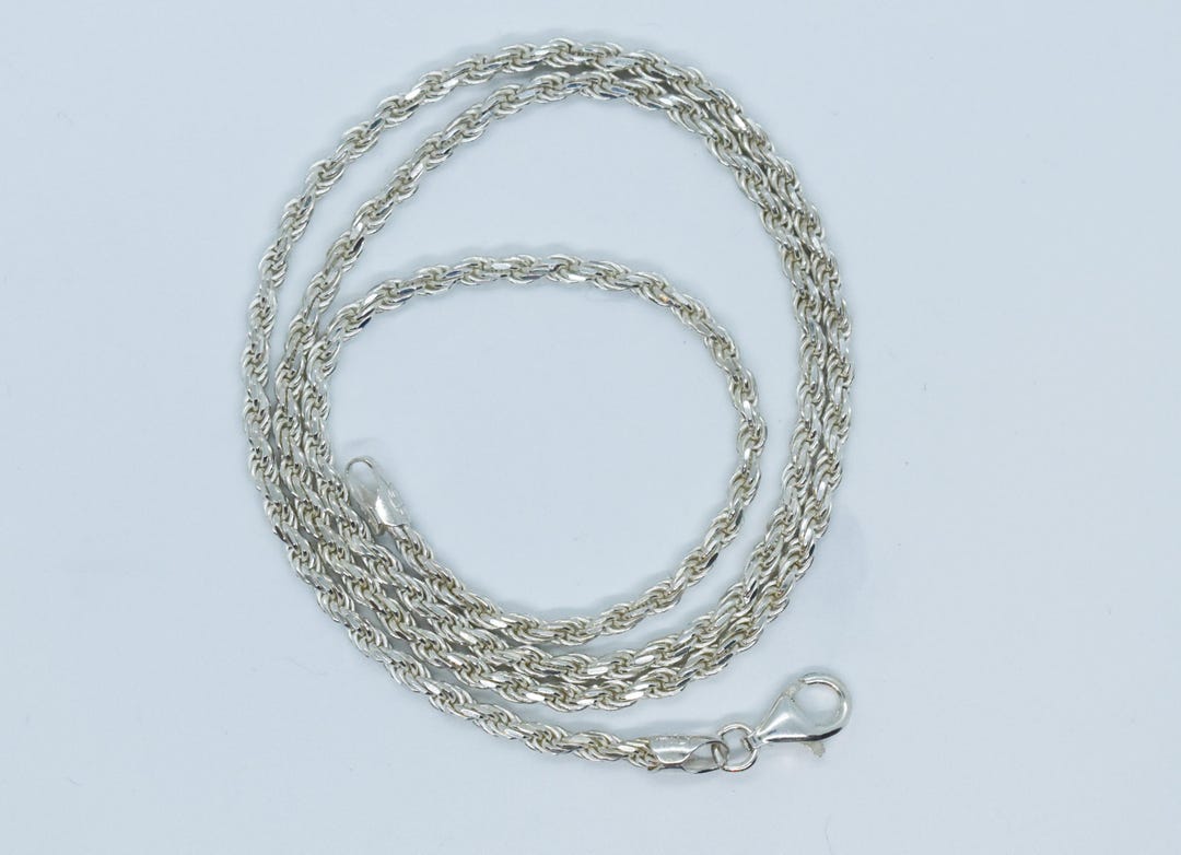 Vintage Sterling Silver Rope Chain 20