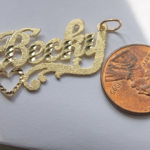 Vintage 14k Yellow Gold Dazzlers BECKY Name Plate - Etsy
