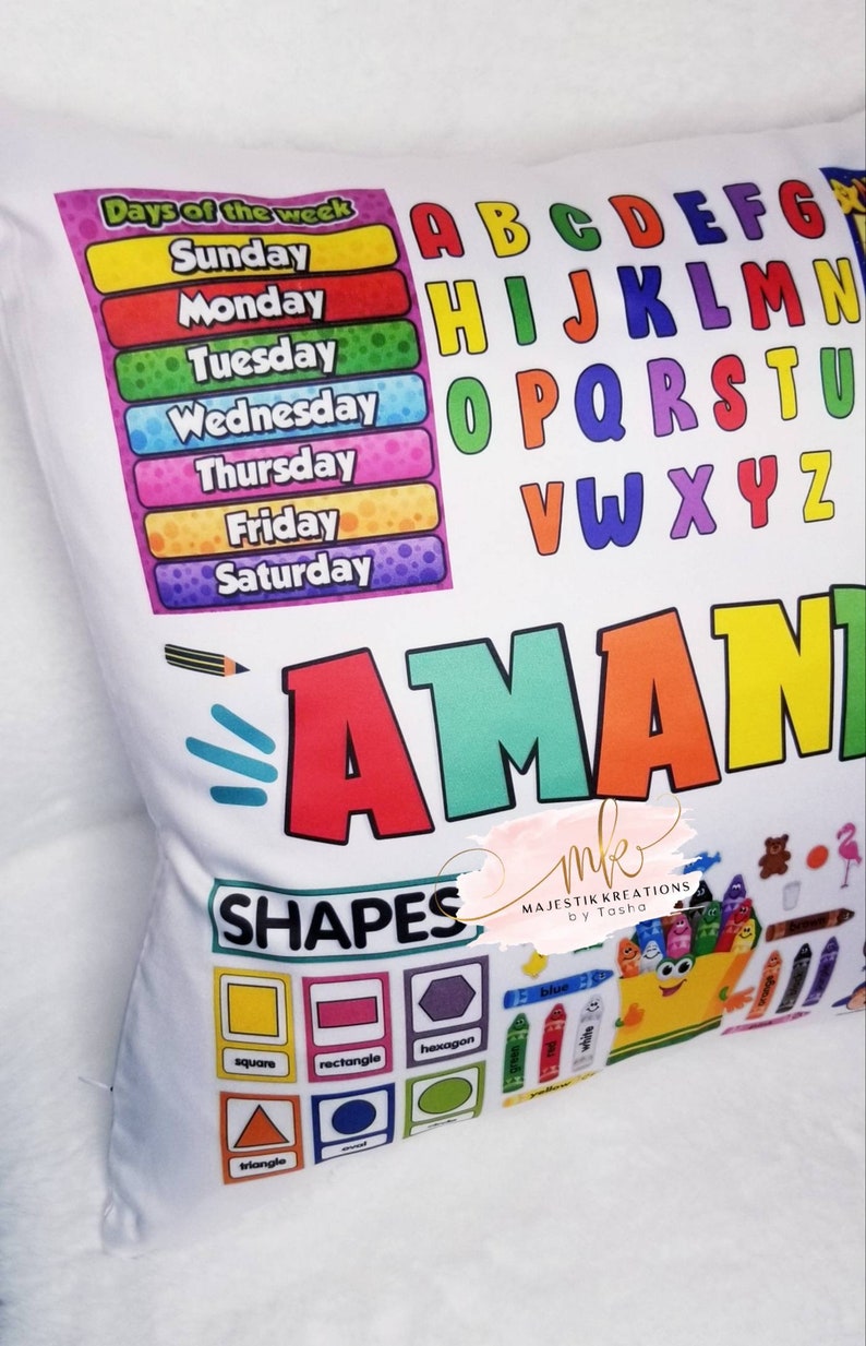 Pillow. Learning Pillow Educational Gift Personalized Kids | Etsy