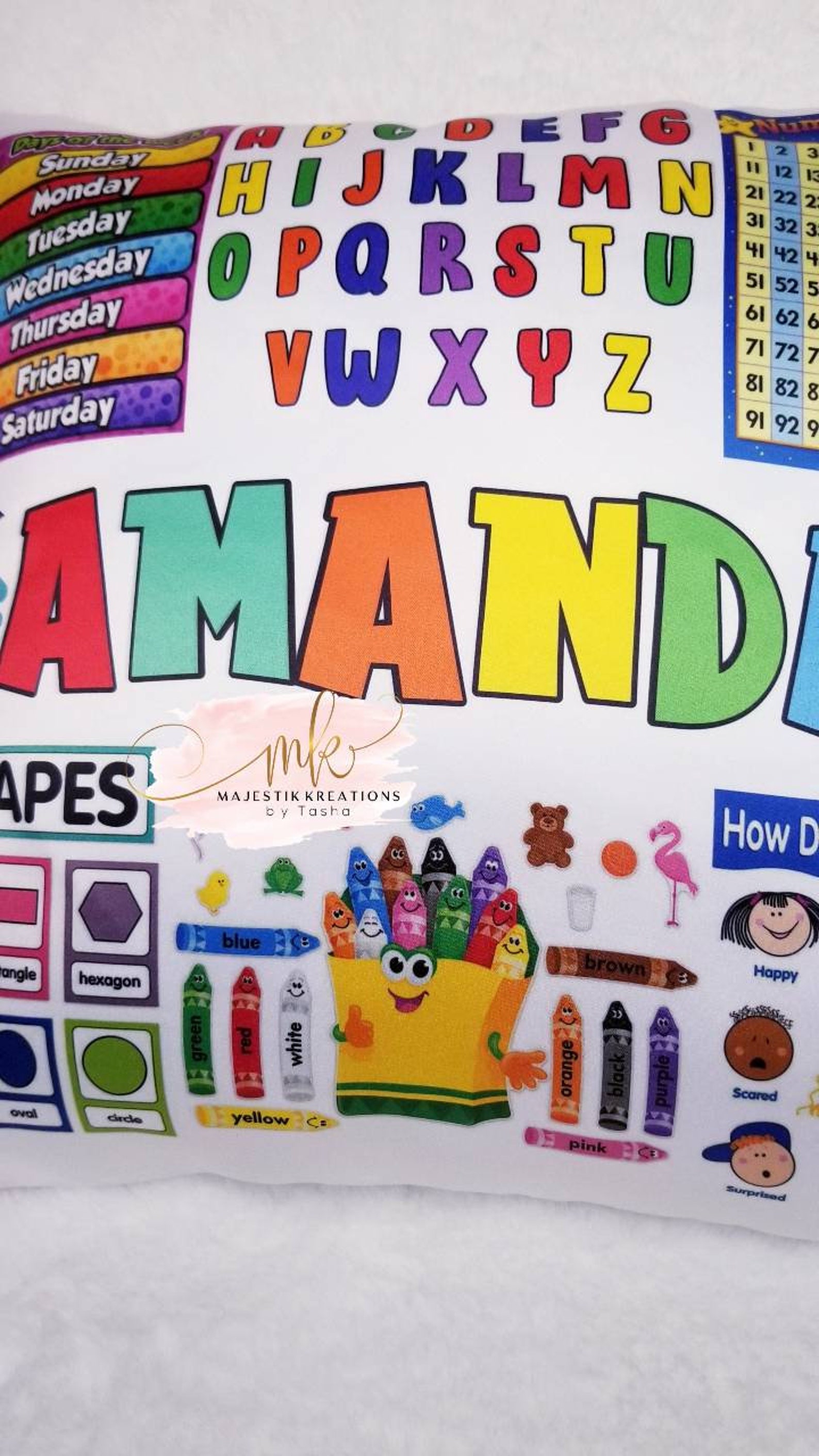 Pillow. Learning Pillow Educational Gift Personalized Kids - Etsy
