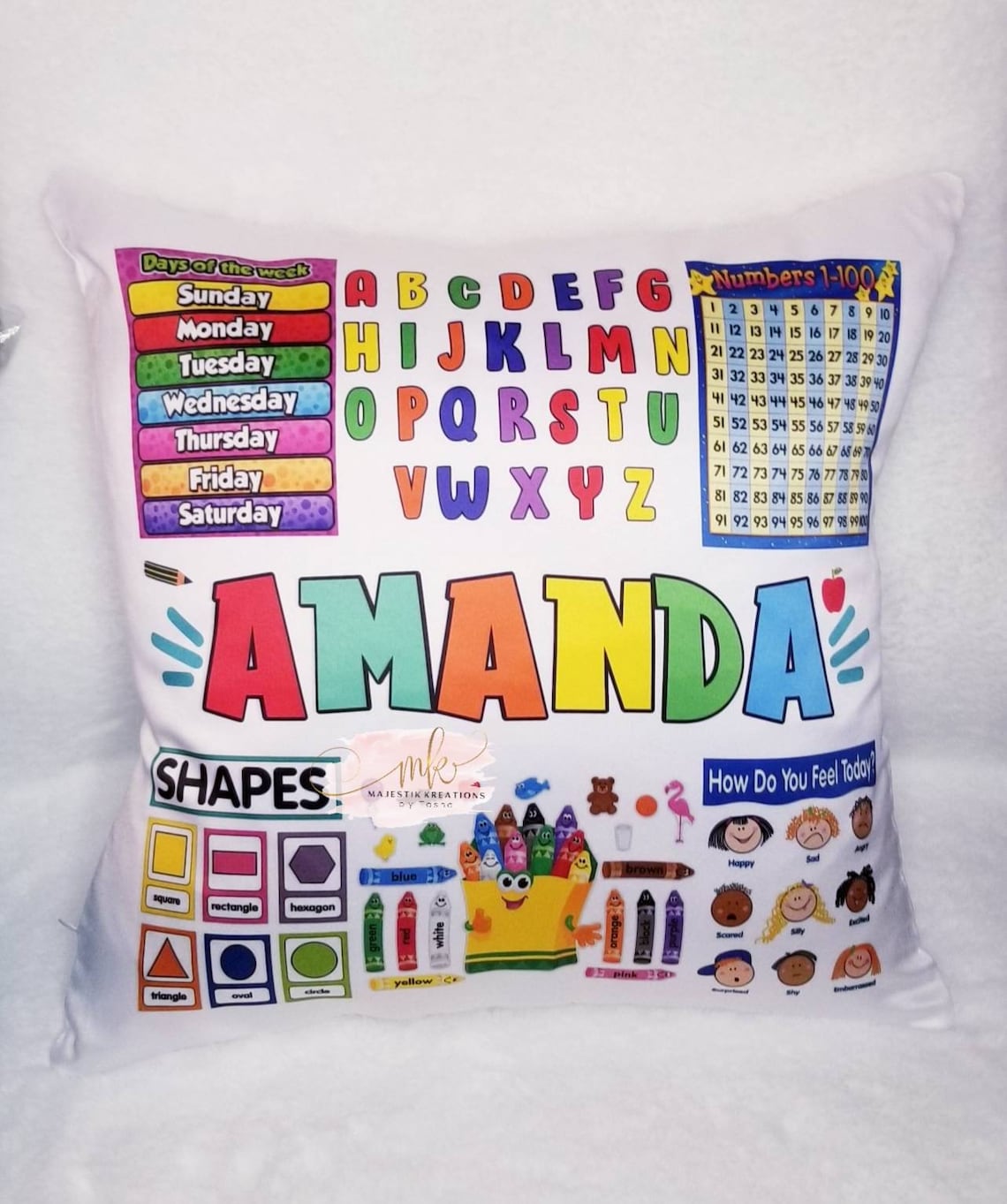 Pillow. Learning Pillow Educational Gift Personalized Kids | Etsy