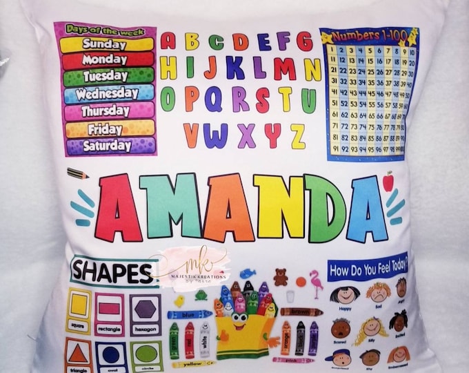 Pillow. Learning Pillow Educational Gift Personalized Kids Birthday ...