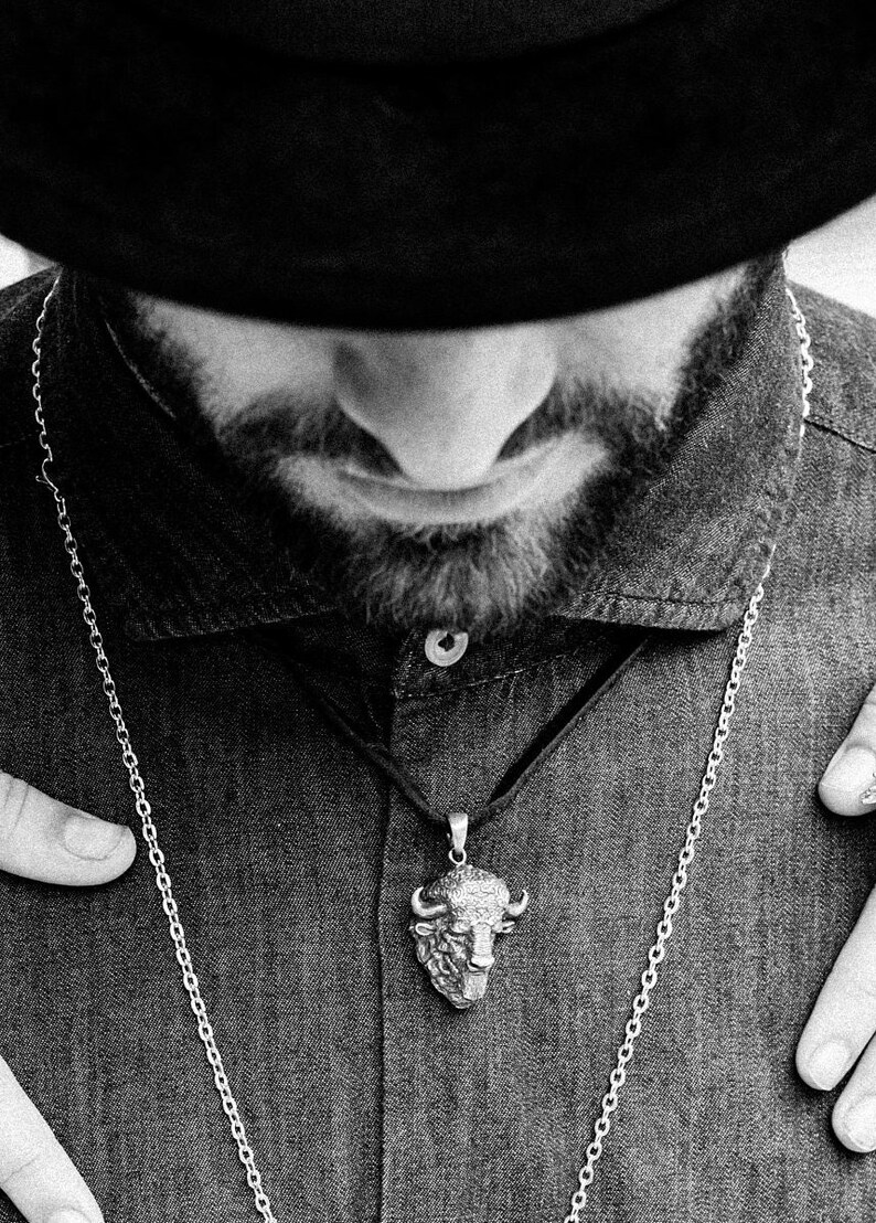 Handmade Oxidized Bronze Buffalo Necklace: Spiritual Amulet - Etsy