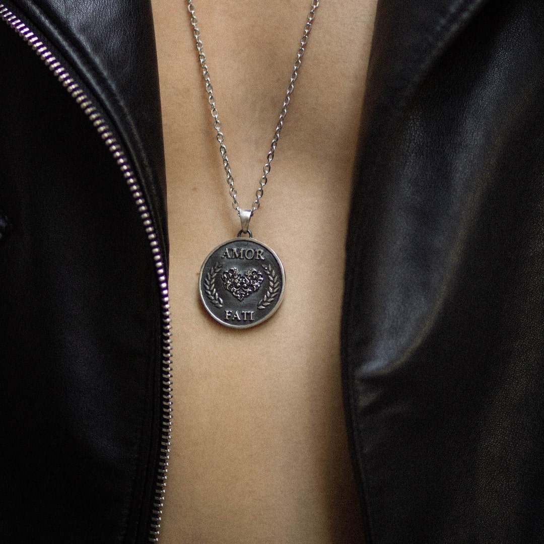 Amor Fati Necklace, Stoic Pendant, U Nisex Jewelry, Customizeable ...