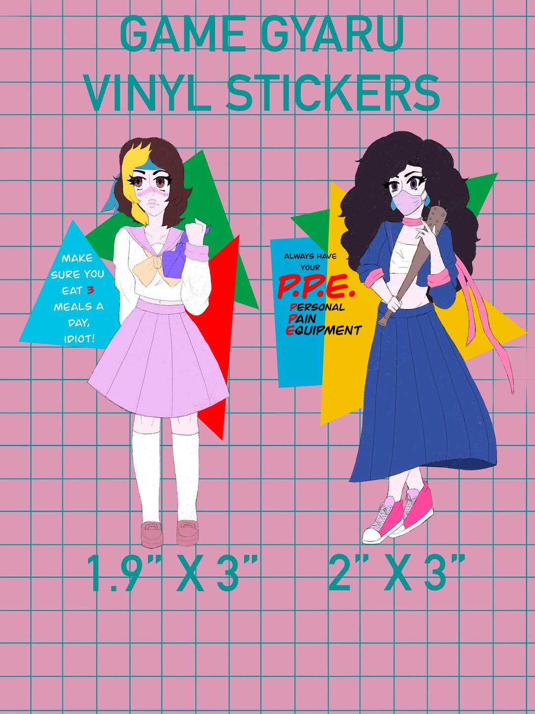 Game Gyaru Arina and Daniella Vinyl Stickers - Etsy