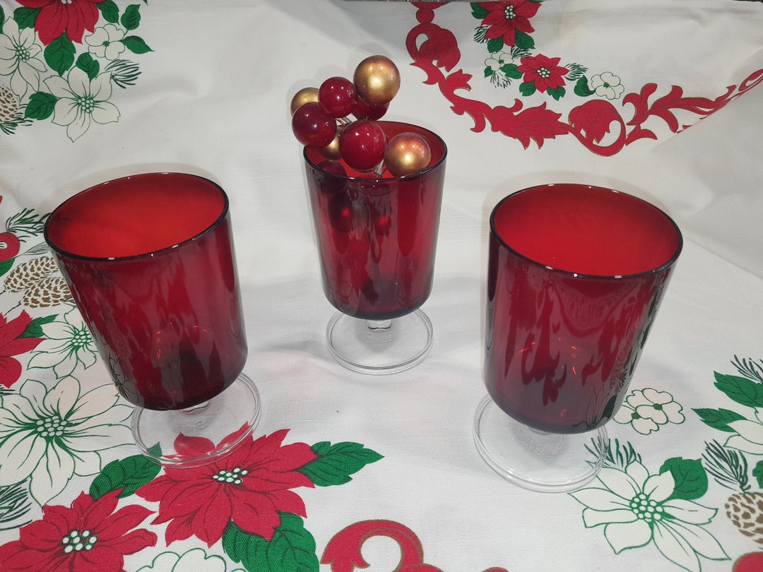 Beautiful Set of Ruby Glasses - Etsy