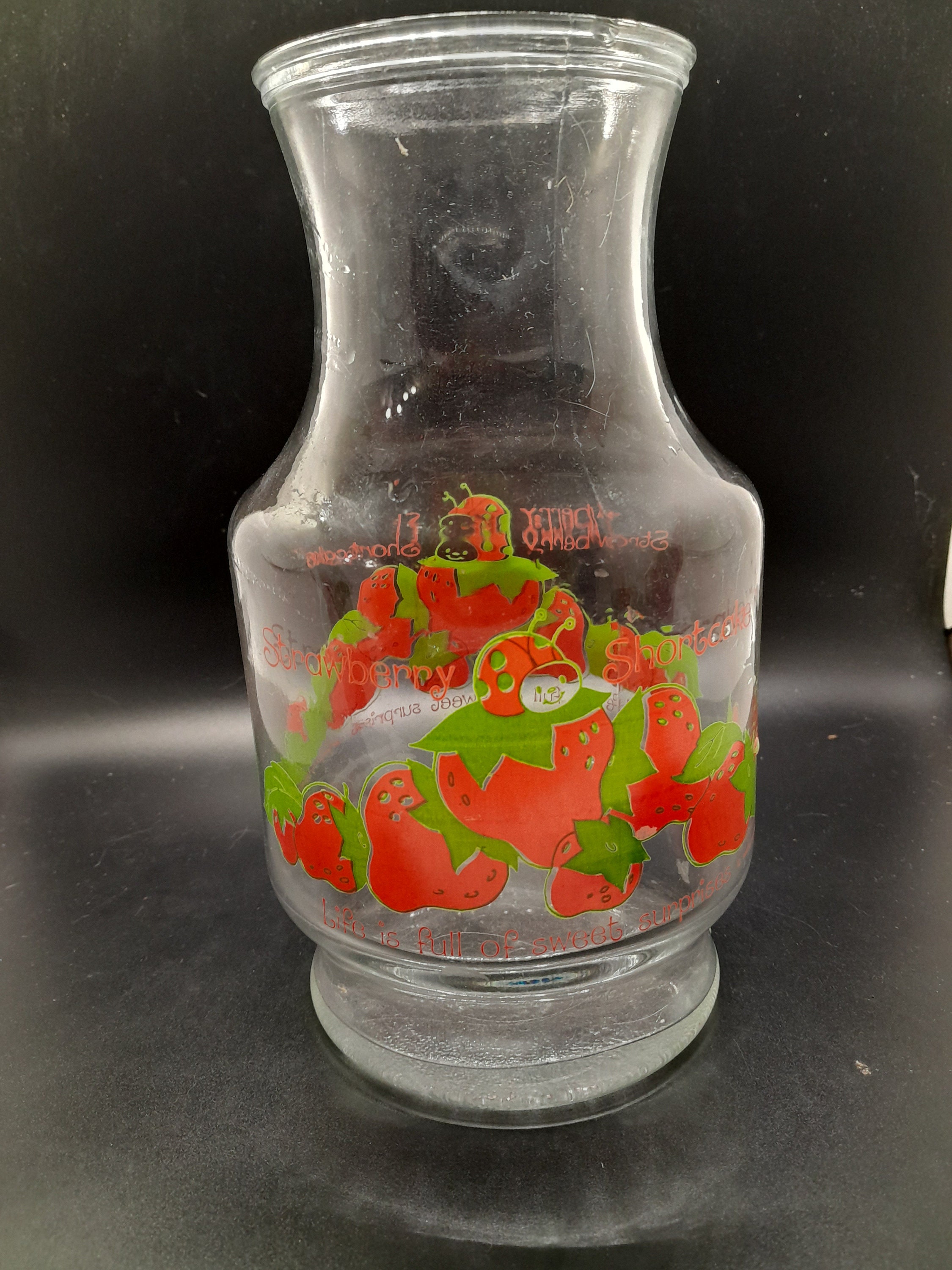 Vintage 1980 Strawberry Shortcake Anchor Hocking Glass Pitcher American ...