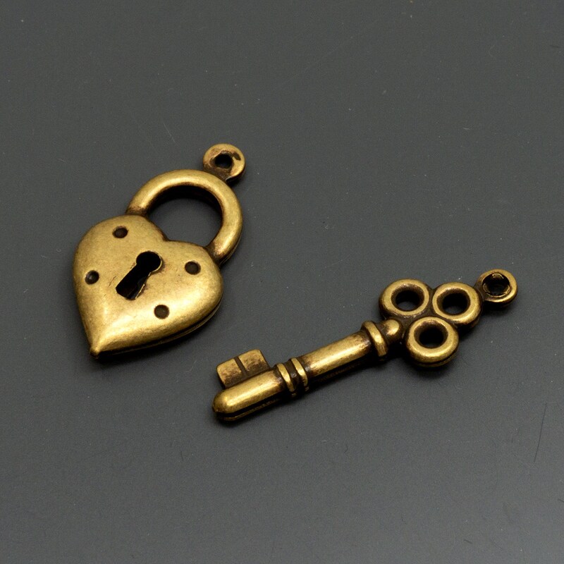 Mini Heart Lock and Key - Etsy