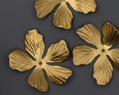 Large Brass Rivet Flowers Ribbed Brass Flower Brass - Etsy