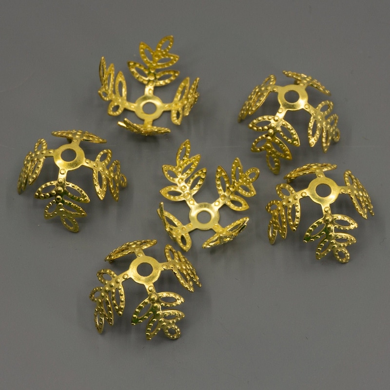 Leaf Bead Caps - Etsy