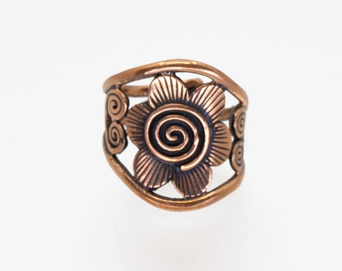 COPPER Ring, Copper Jewelry, Copper Flower Ring, Copper Retro Ring ...