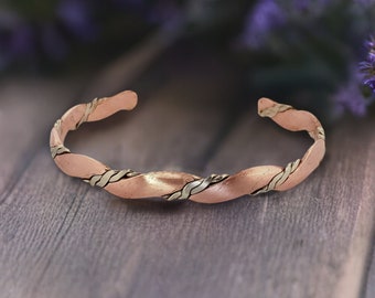 Twisted Wire Copper Bracelet in a Braided Hand Wired Design of Pure ...