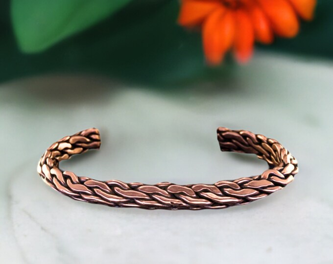 Heavy Rugged COPPER Bracelet for Men and Women, Braided Wire Solid COPPER Bracelet - Etsy