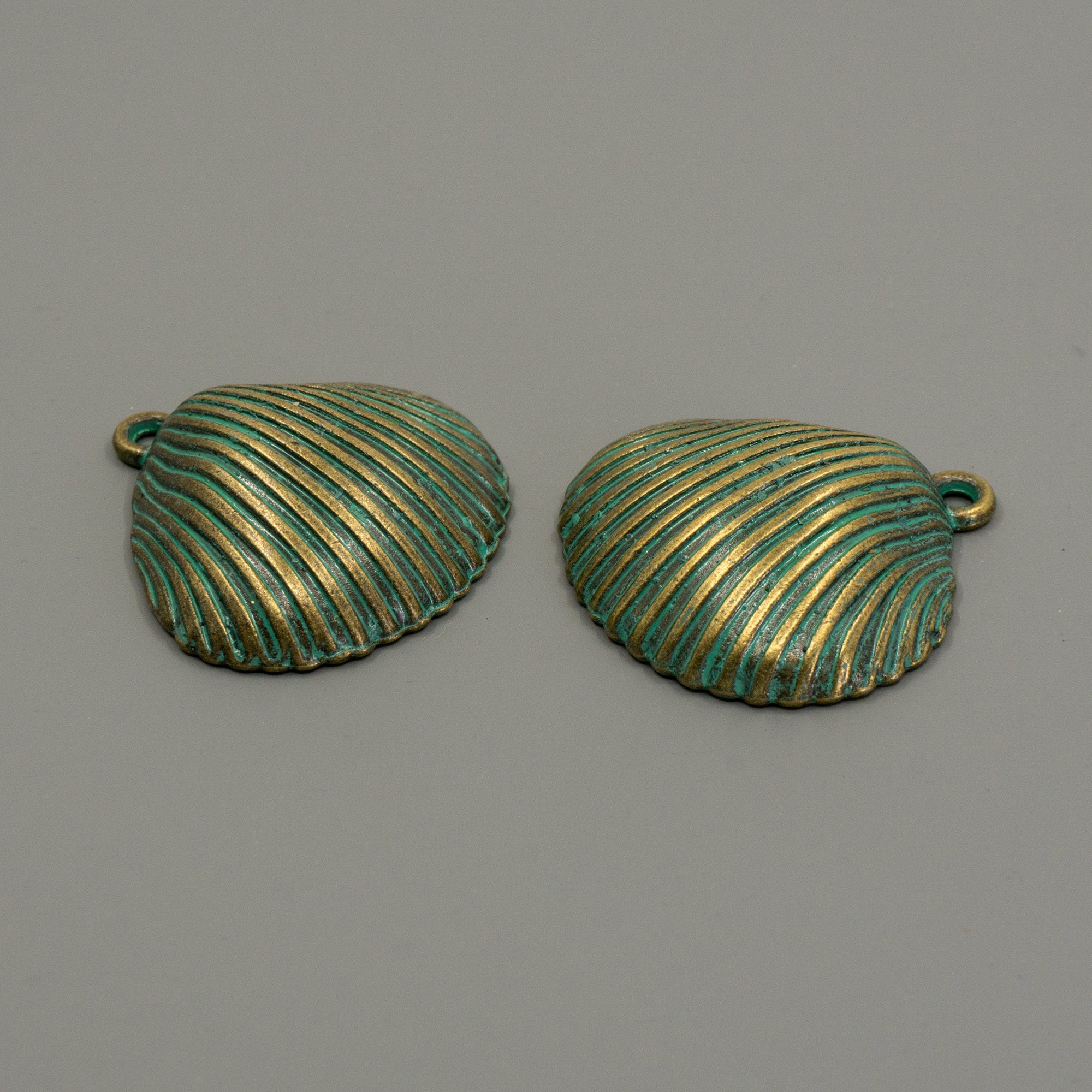 PATINA Clamshells Verdigris Ribbed Clamshells Teal Clamshell - Etsy