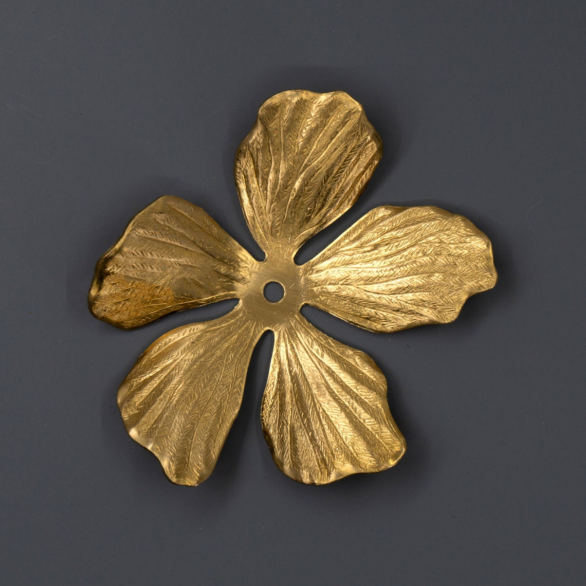 Large Brass Rivet Flowers Ribbed Brass Flower Brass - Etsy
