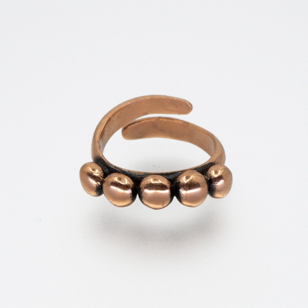 COPPER Ring, Copper Jewelry, Copper Beaded Band Ring, Boho Ring, Copper ...
