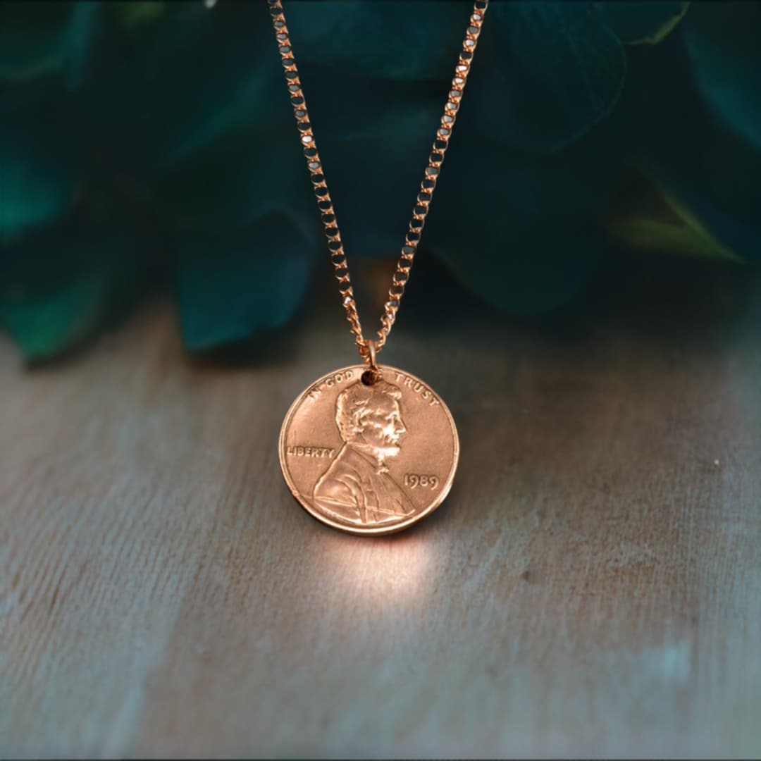 COPPER Penny Pendant, Copper Necklace, Lacquered Penny Pendant, Copper ...