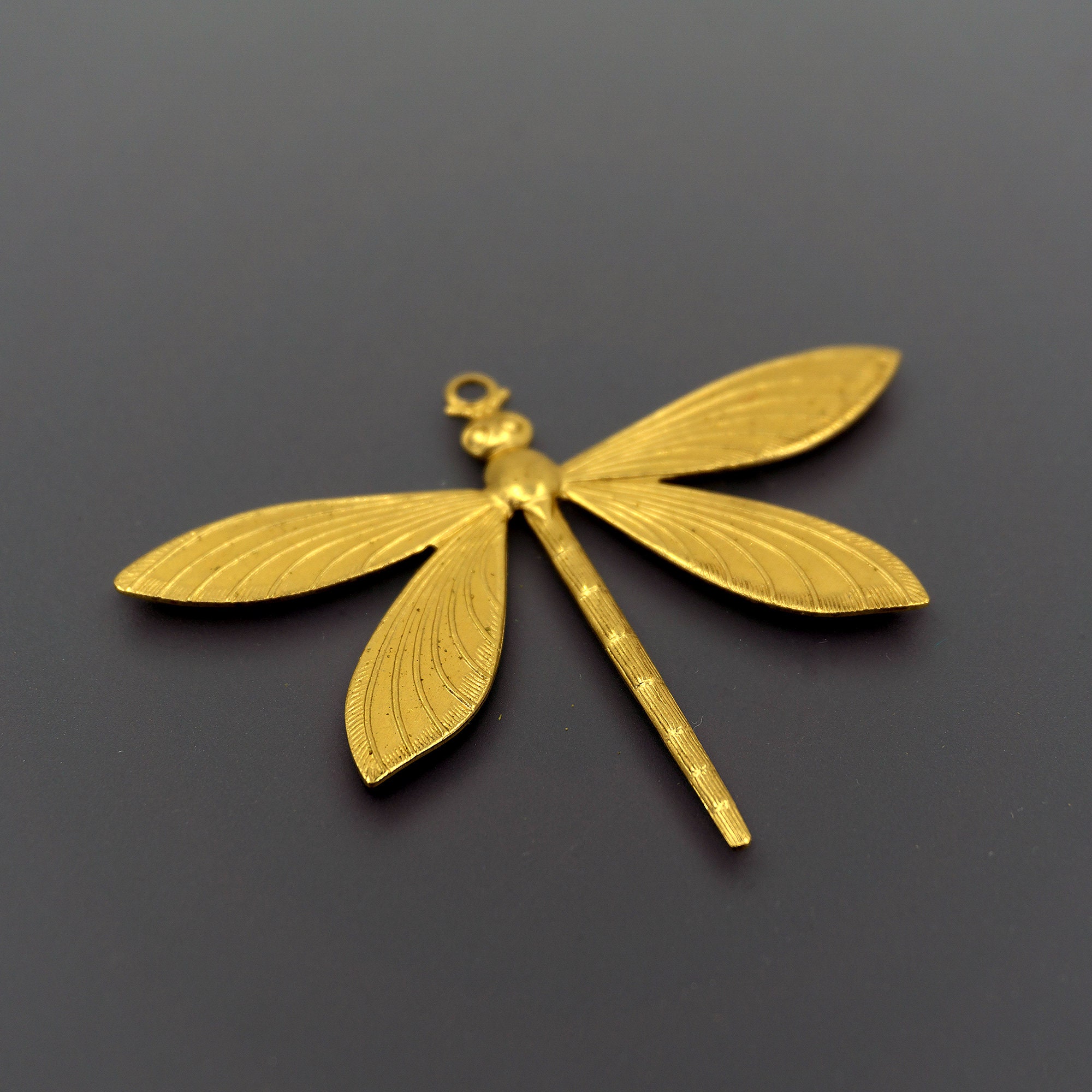 Large Brass Dragonfly Brass Findings Dragonfly Stamping - Etsy