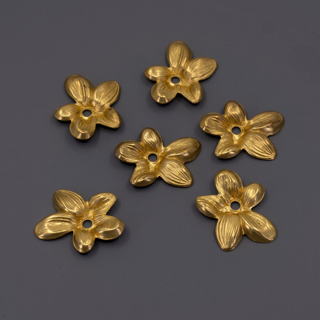 Raw Brass Flower Rivet: Textured Jewelry Supplies (22mm) - Etsy
