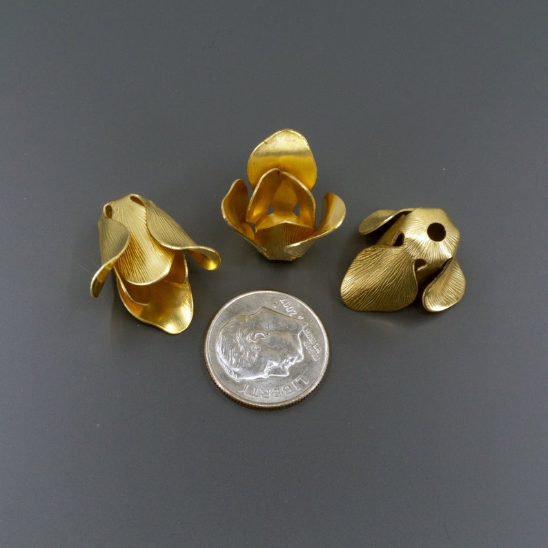 Brass Bead Caps Brass Rose Bud Bead Caps Fancy Bead Caps | Etsy