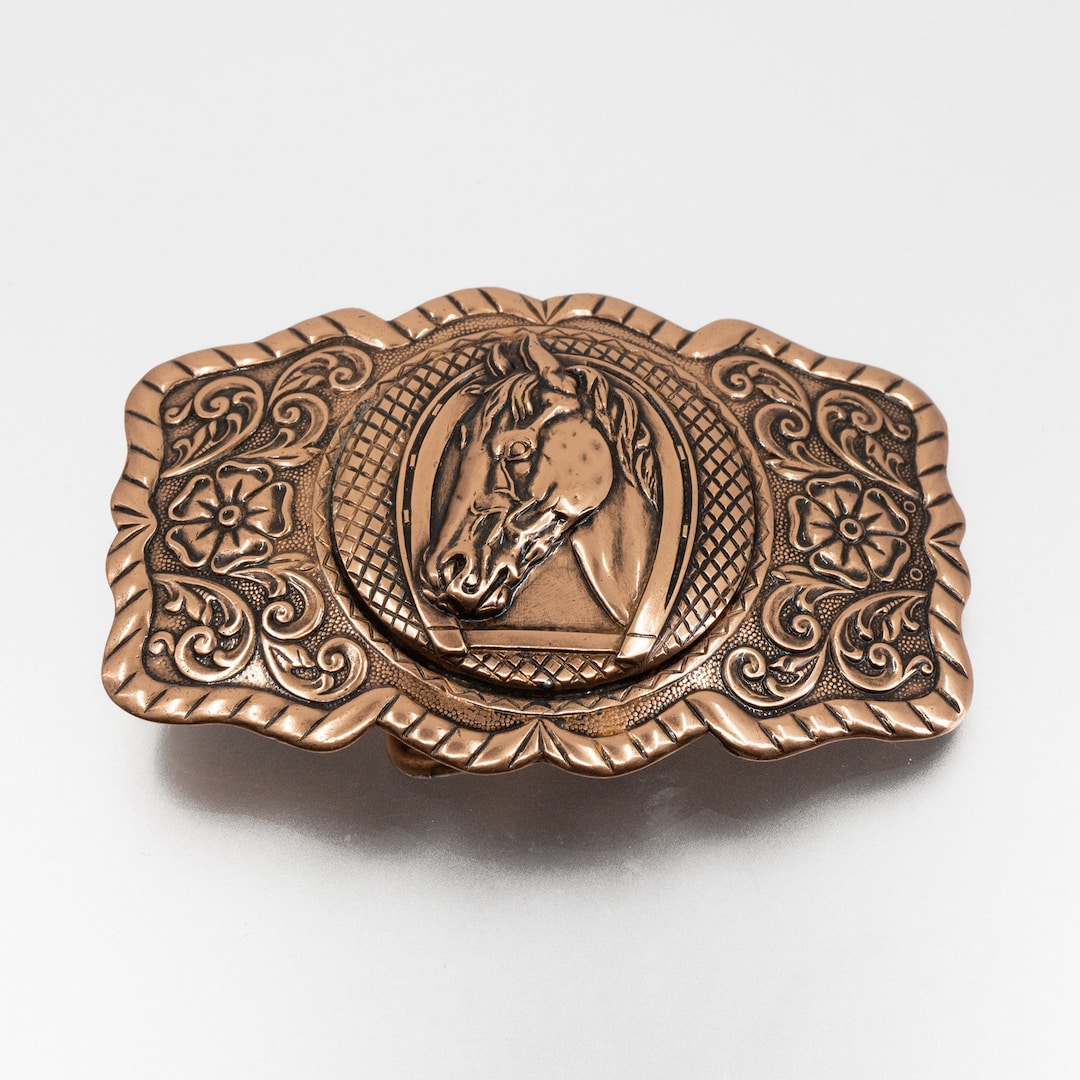 COPPER Belt Buckle Solid Copper HORSEHEAD Belt Buckle - Etsy