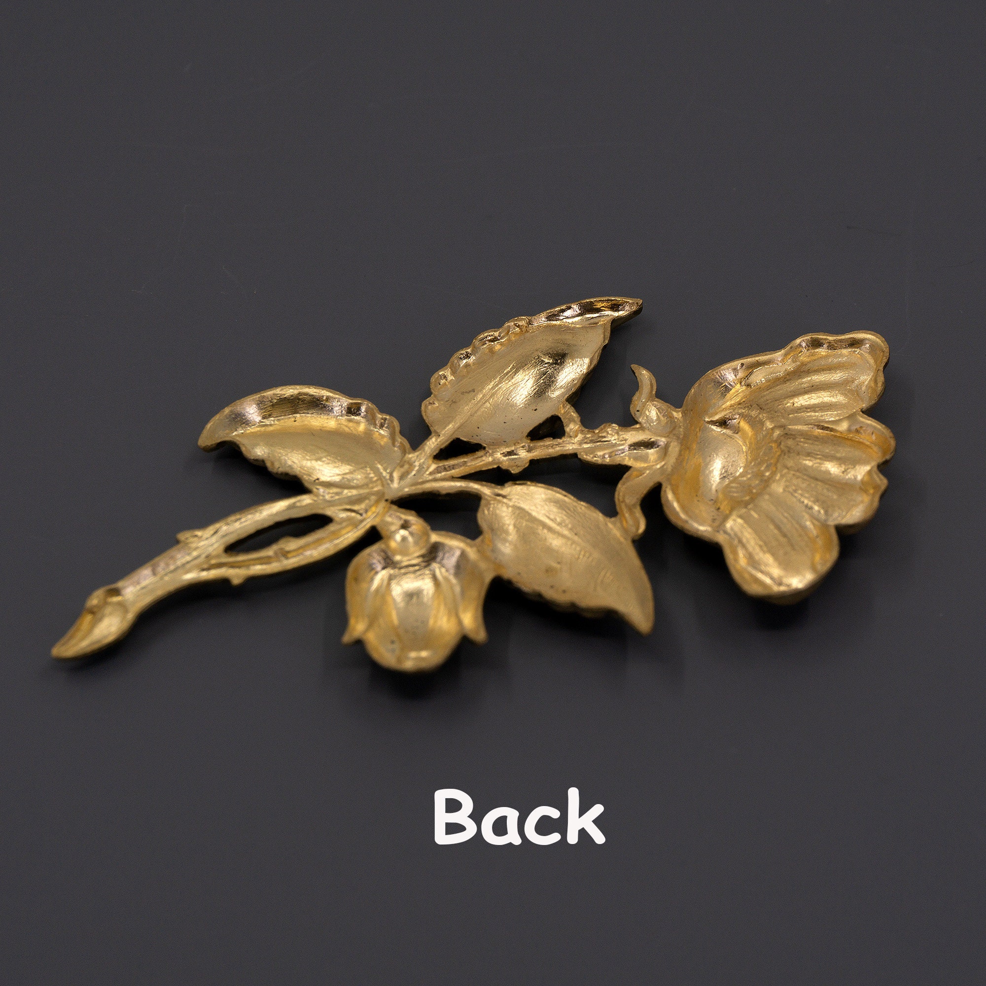 Brass Findings Brass Flower With Stem Brass Flowers With - Etsy