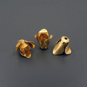 Brass Bead Caps, Brass Rose Bud Bead Caps, Fancy Bead Caps, Double ...