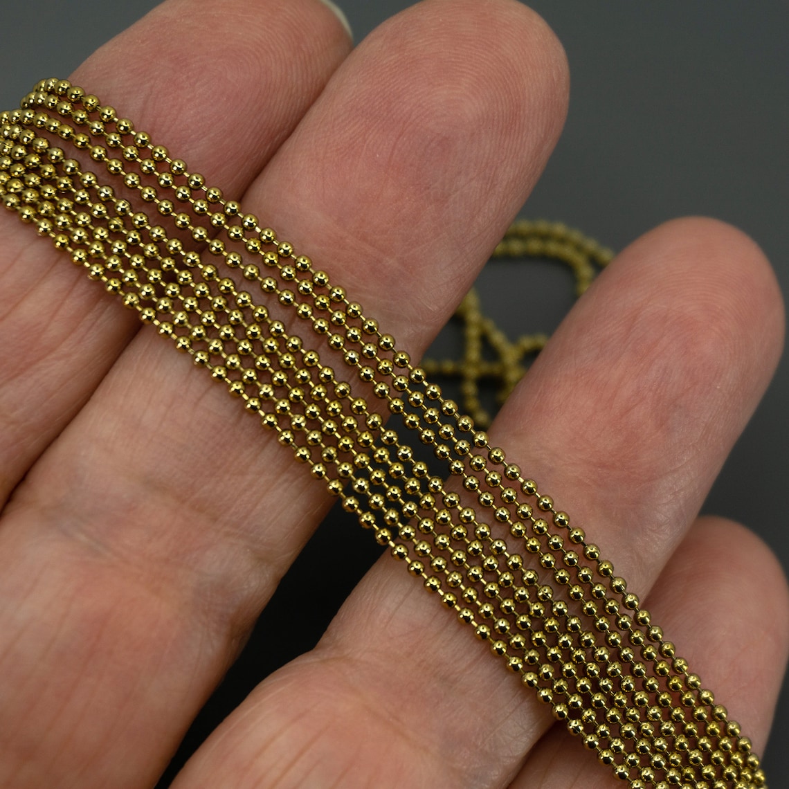 1.2MM Ball Chain Necklaces Brass Ball Chain Antique Gold - Etsy