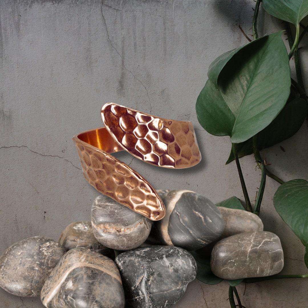 Solid Copper Bypass Ring Hammered Metal Ring Copper Wrap - Etsy