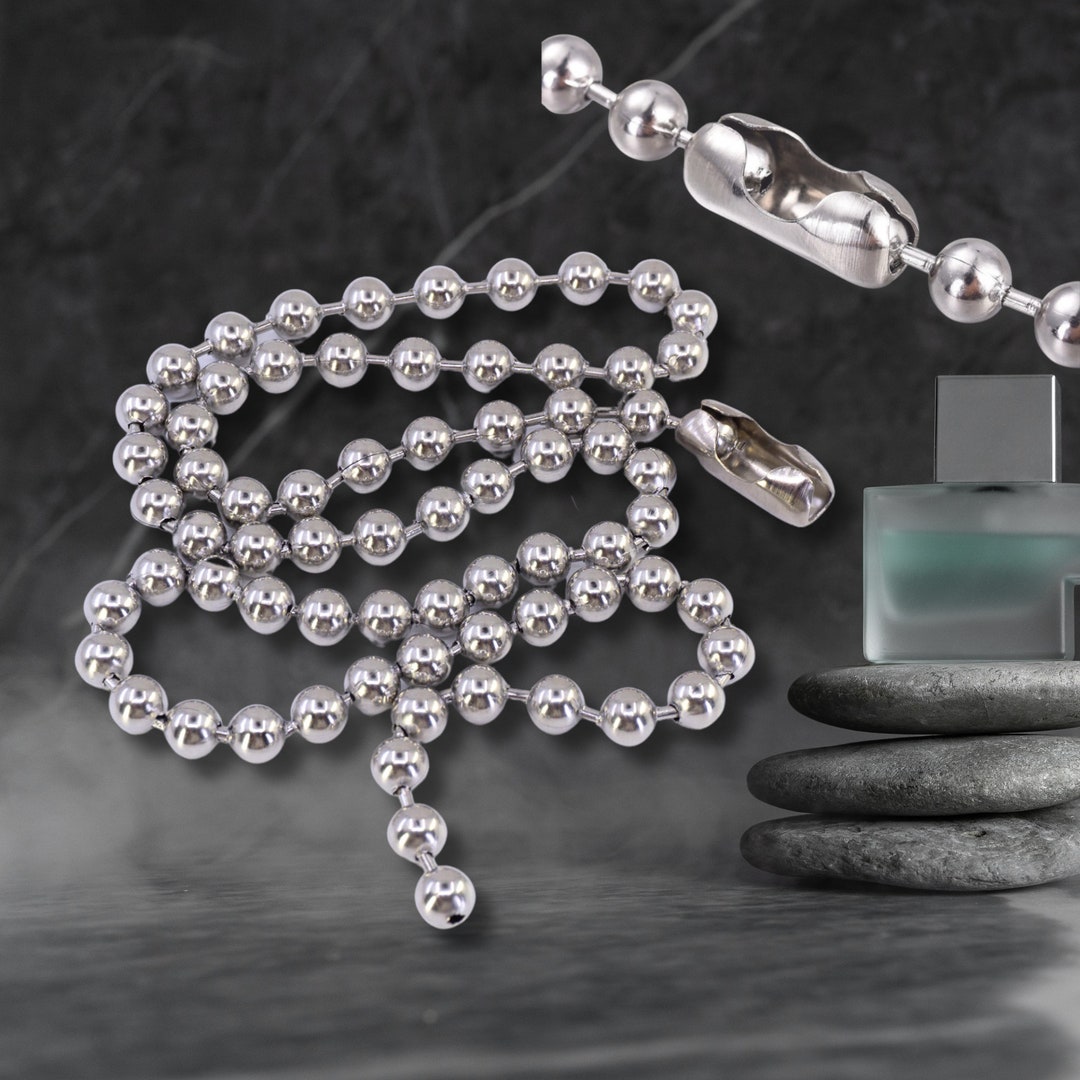 STAINLESS STEEL Ball Chain Necklace, Lobster Closure 6 MM 24-inch Goth ...