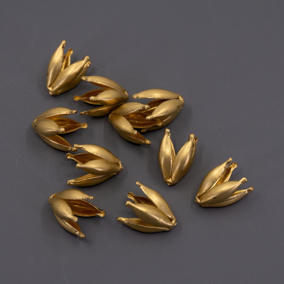 Brass Bead Caps, Brass Pointed Bead Cap, Brass Findings, Brass Bead Cap ...